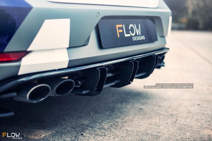 Flow Designs - VW MK7.5 GOLF R REAR VALANCE & FLOW-LOCK DIFFUSER FINS ...
