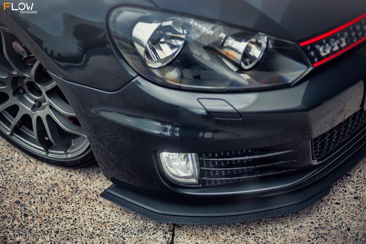 Flow Designs VW MK6 GOLF GTI ADJUSTABLE FRONT SPLITTER EXTENSIONS (PAI ...